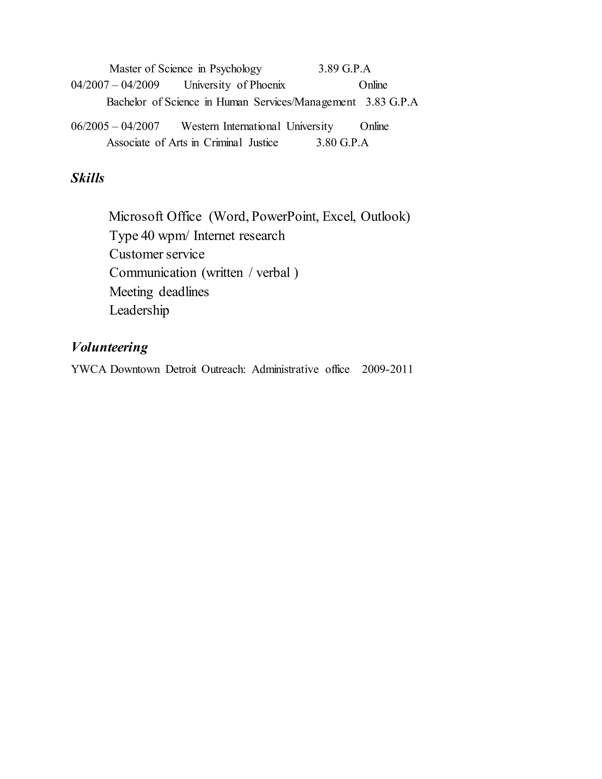 Kia Faisons Resume 1 | PDF