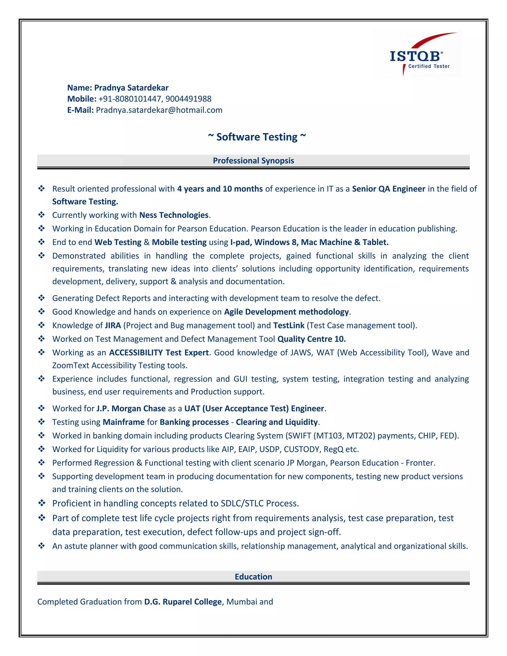 Pradnya Satardekar_Software Tester | DOC