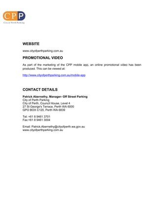 IPI Parking Organisation of the Year Award Submission CPP | PDF