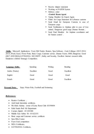 Raymond Khattar Cv | DOCX