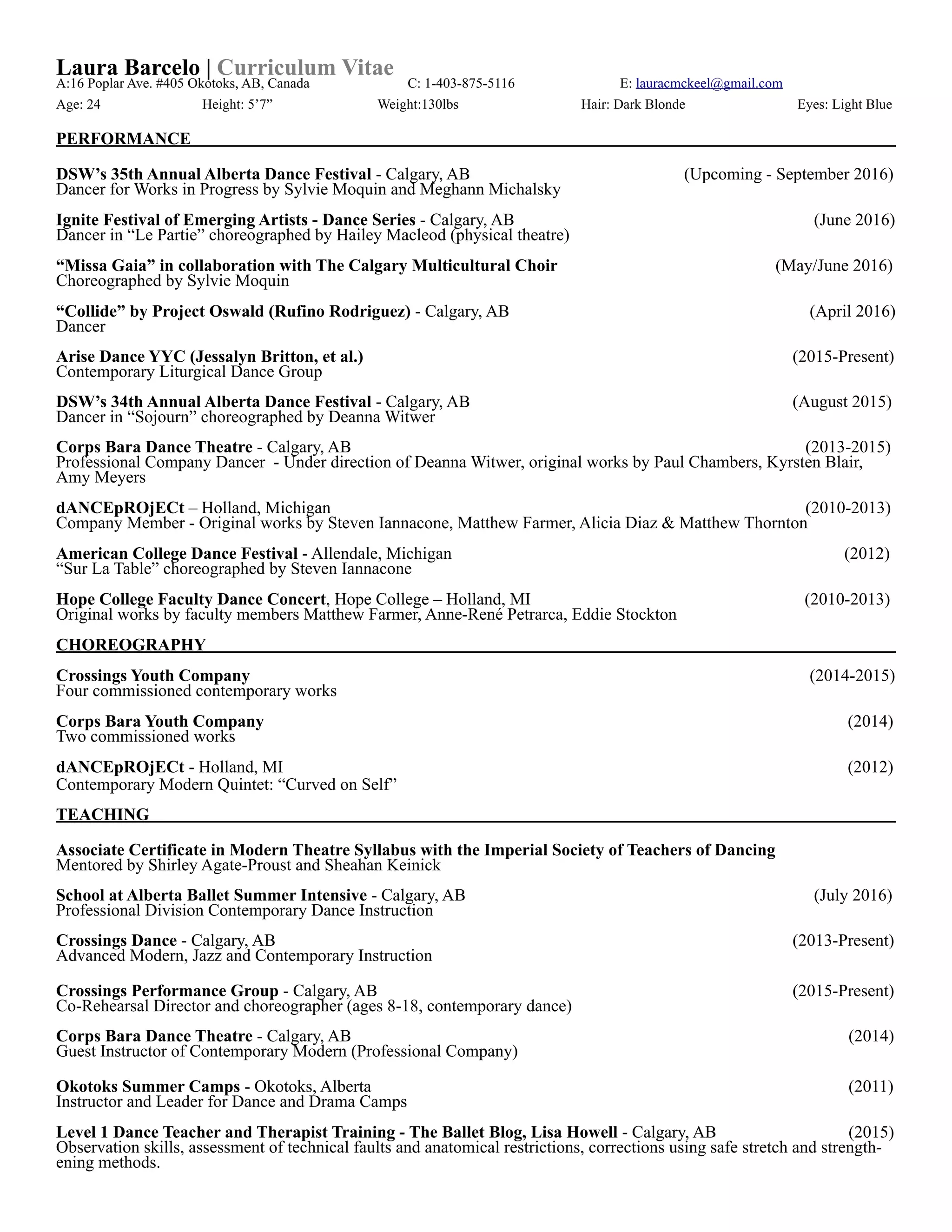 Barcelo CV 2016 | PDF