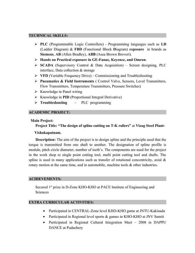 Ravi Resume B.Tech Mech | DOC