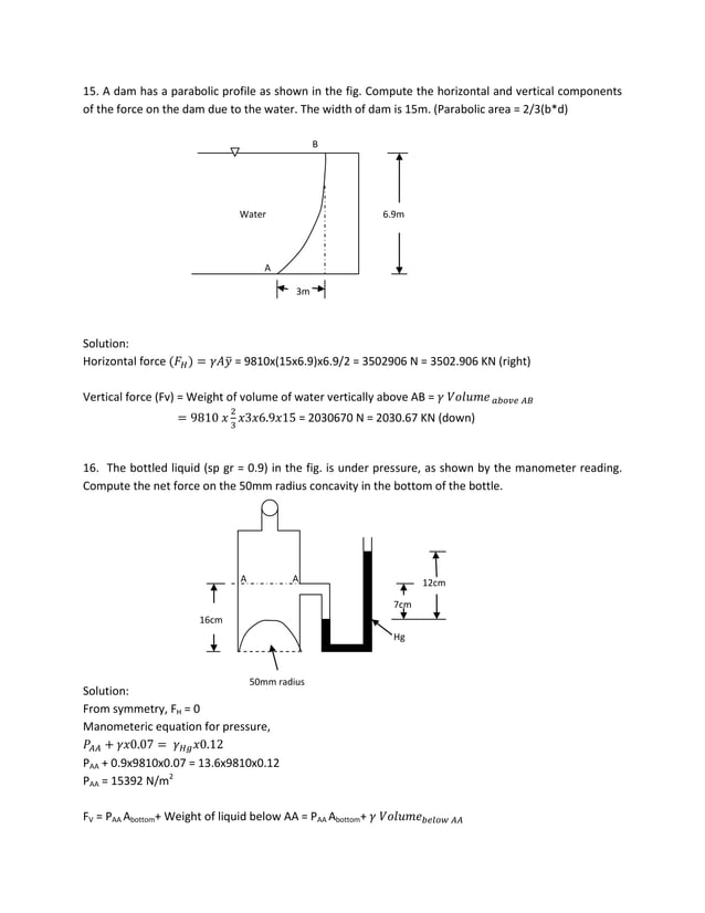 3_hydrostatic-force_tutorial-solution(1) | PDF