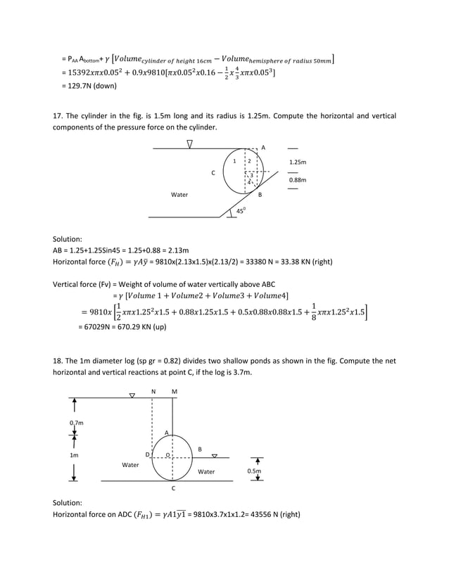 3_hydrostatic-force_tutorial-solution(1) | PDF