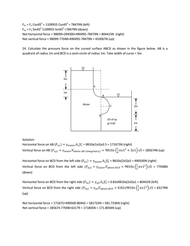 3_hydrostatic-force_tutorial-solution(1) | PDF