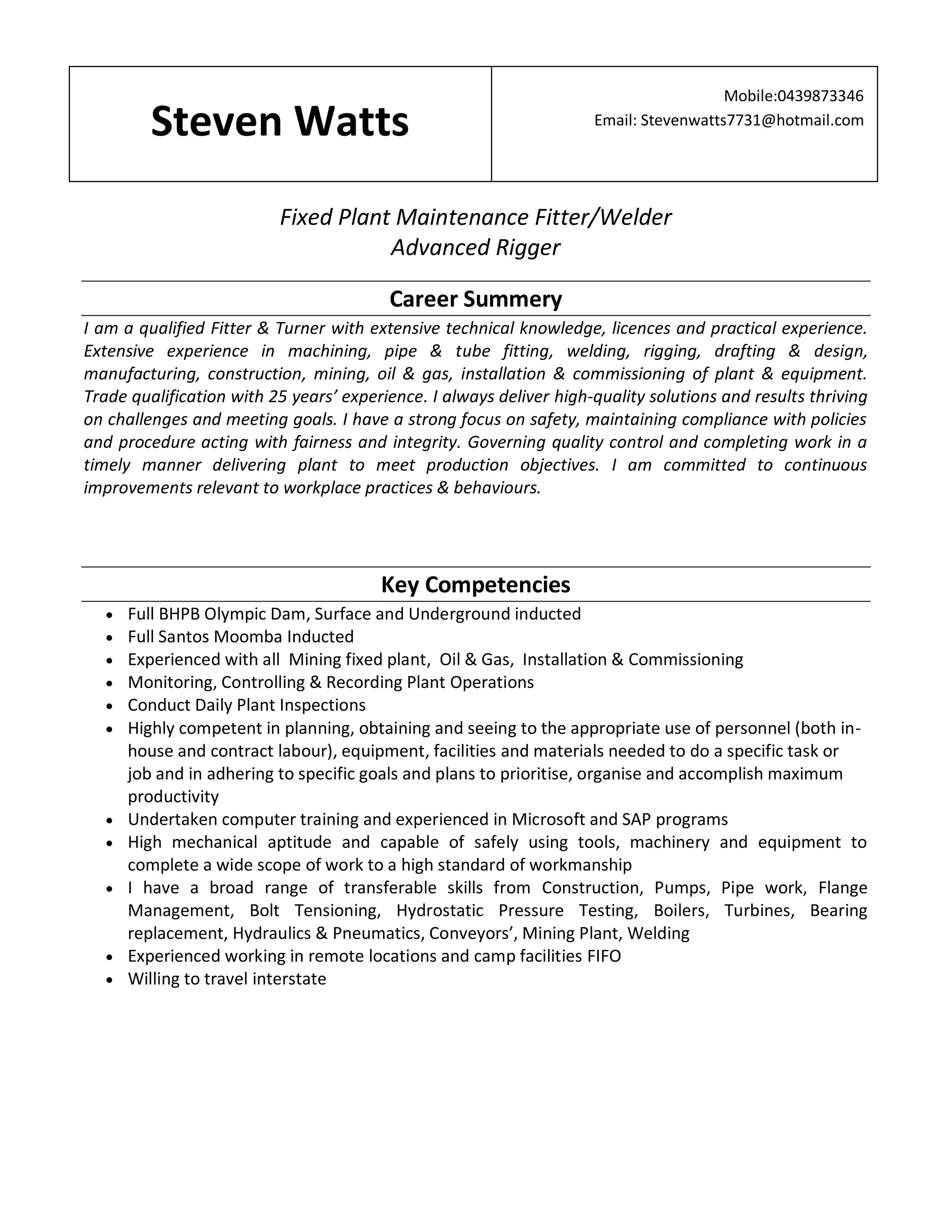 Steven Watts Fixed Plant may 2015 | PDF