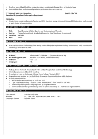 Vasudha Mahajan Resume | DOC