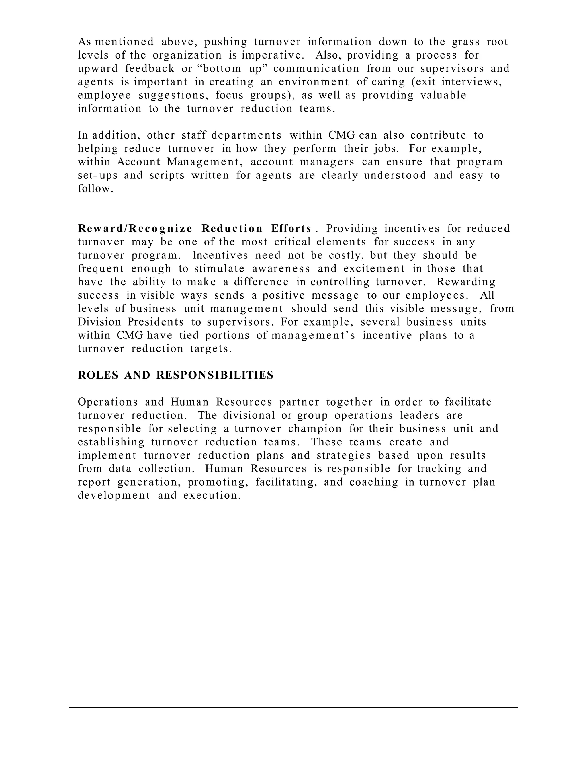 Turnover Reduction Plan Model.1 | DOC