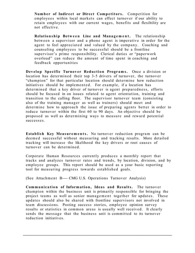 Turnover Reduction Plan Model.1 | PDF