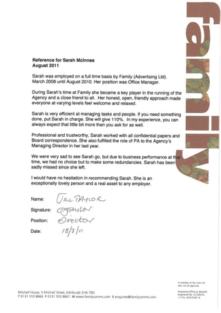 Family 2011 reference - Sarah McInnes | PDF