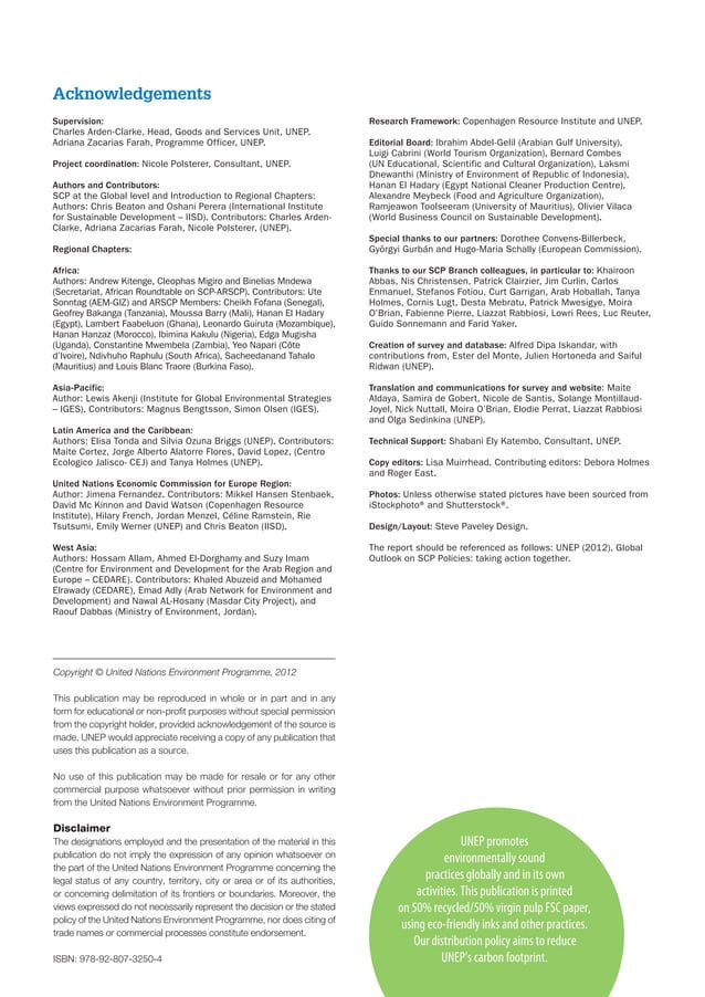 Global Outlook on SCP Policies FULL | PDF