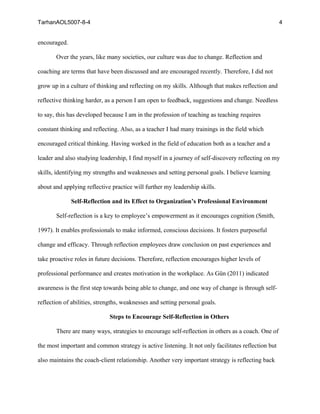 Reflective Practices in the Workplace | DOC