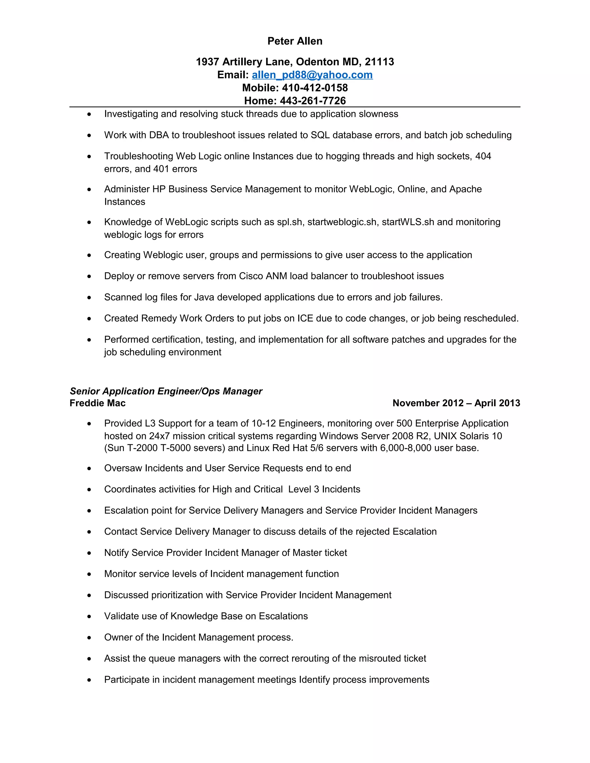 Peter Allen Resume | DOC