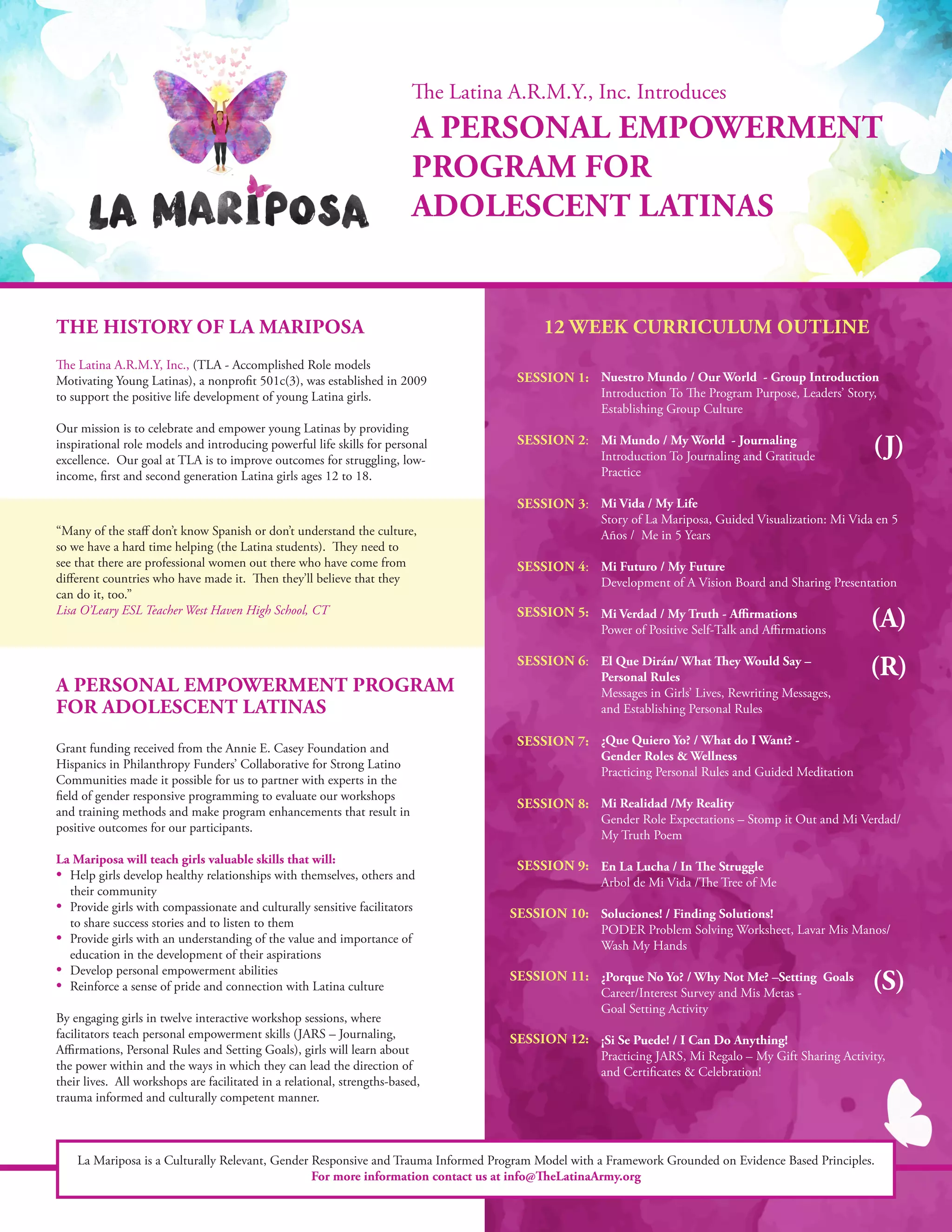 La Mariposa Curriculum outline (1) | PDF