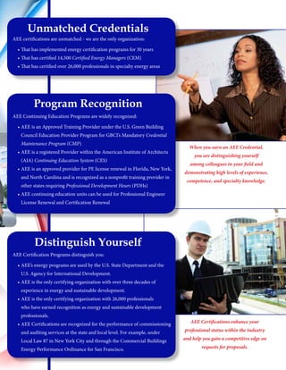 AEE CEM Certification Brochure | PDF