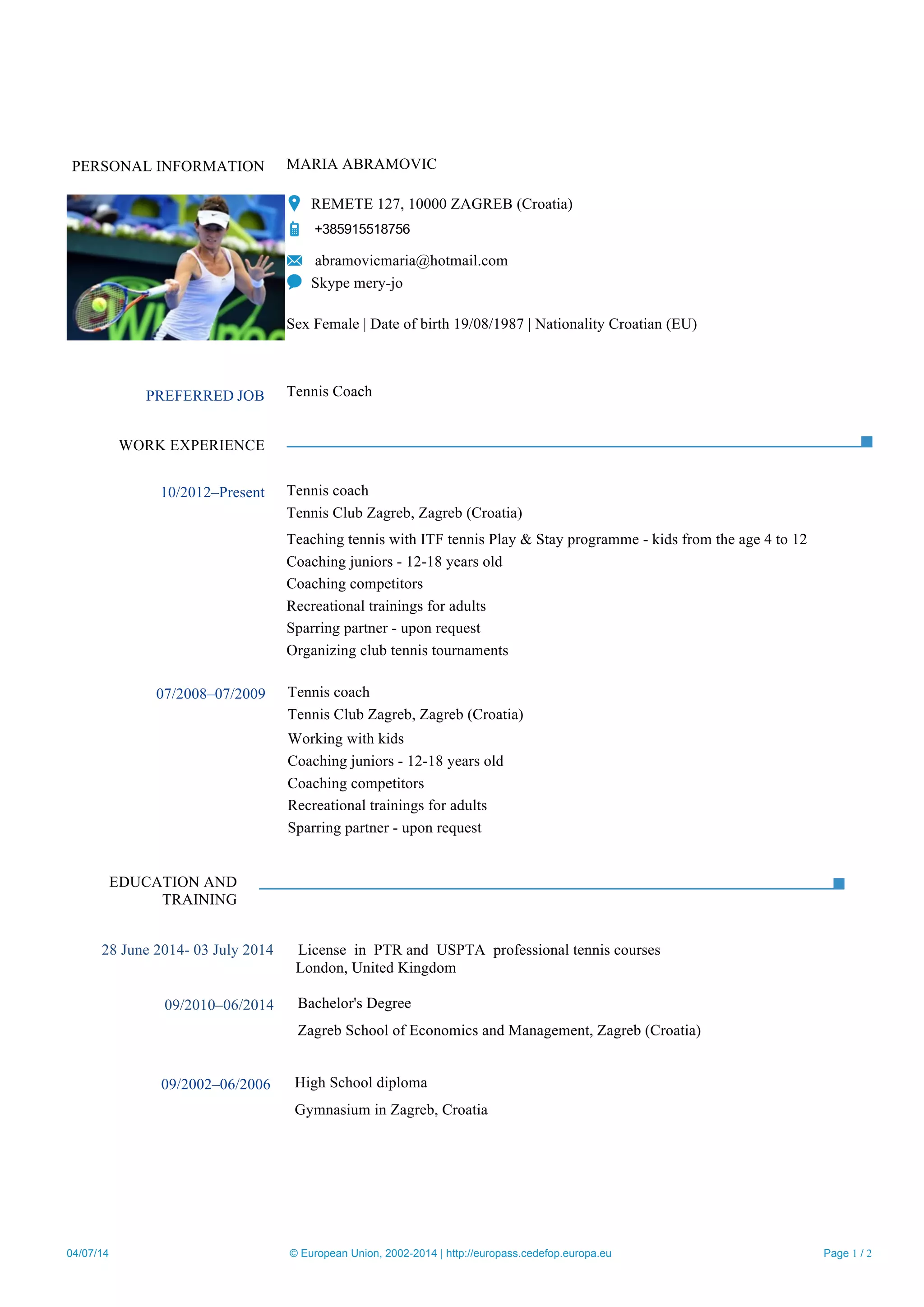CV maria abramovic | PDF