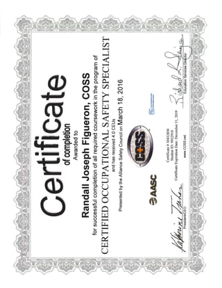 COSS Cert | PDF