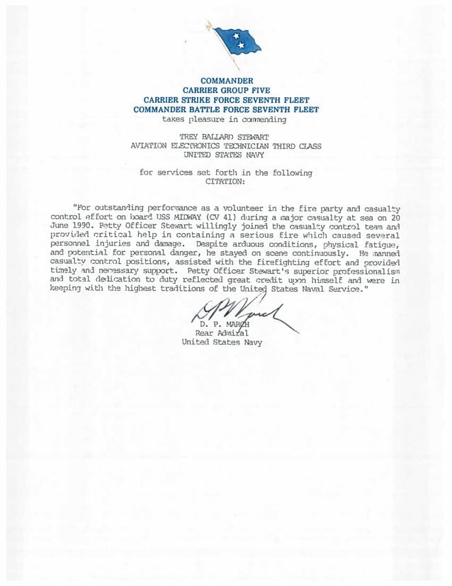 Admiral March Letter of Commendation 1 | PDF