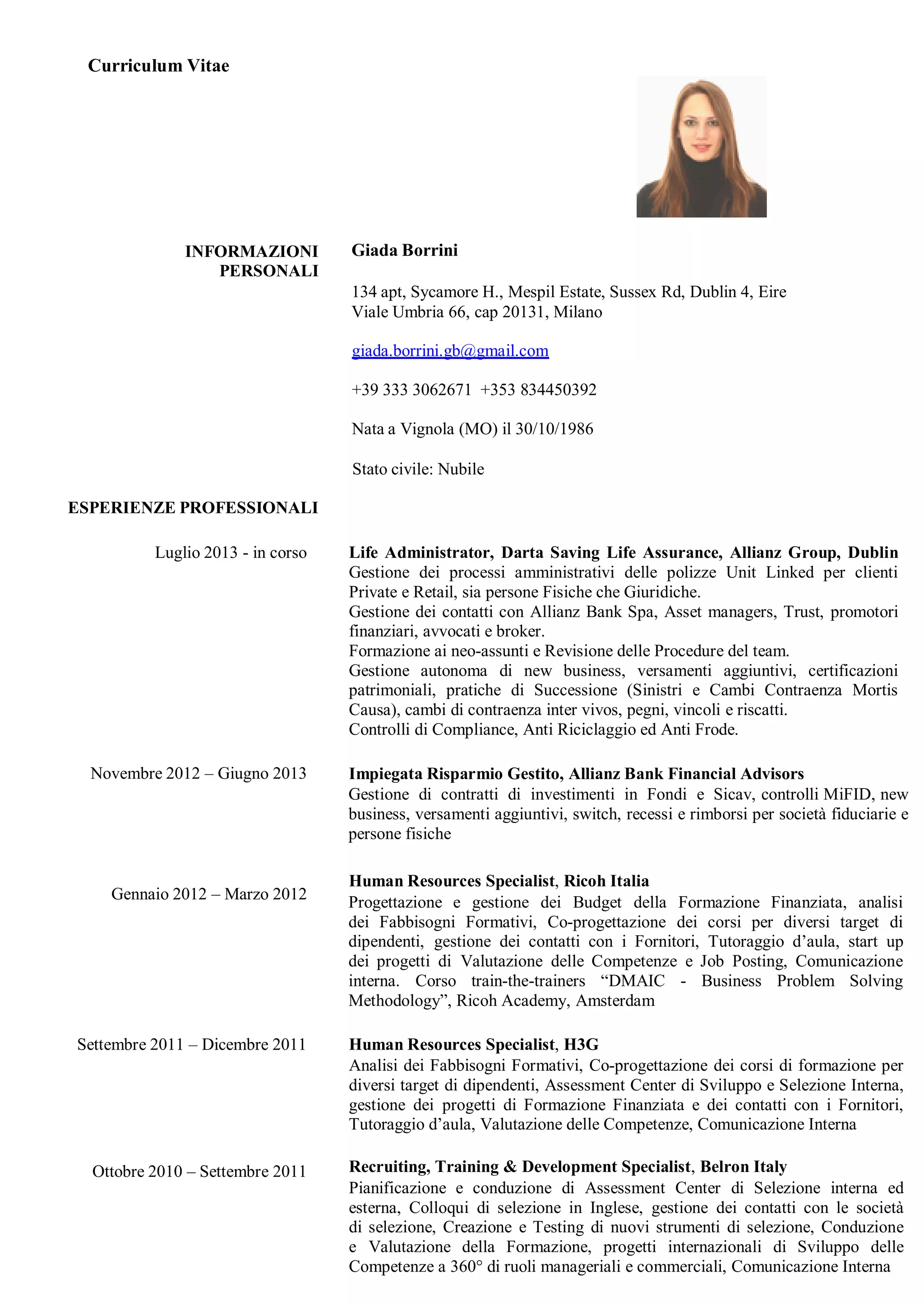 GIADA BORRINI_CV | PDF