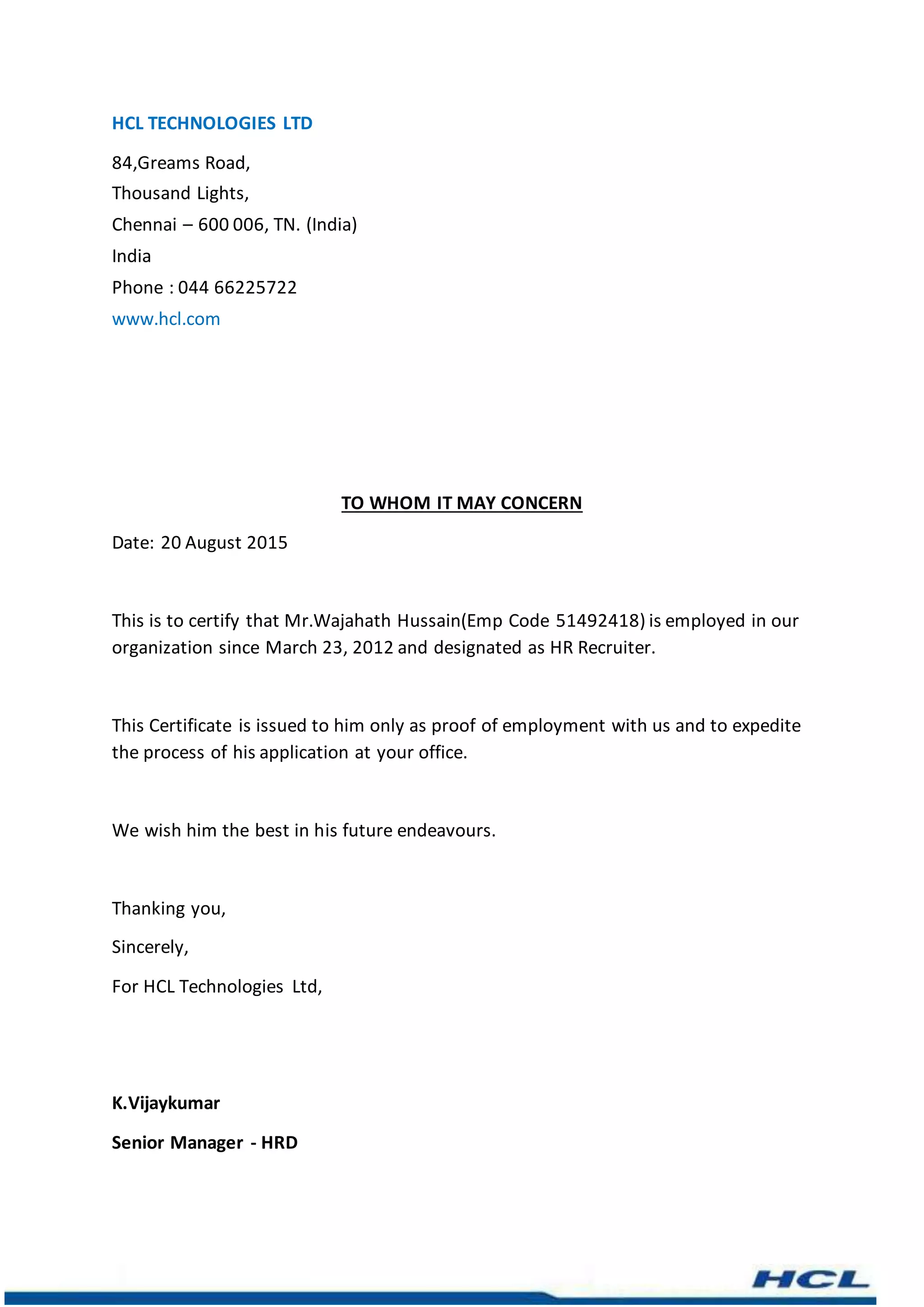 HCL TECHNOLOGIES LTD | DOCX