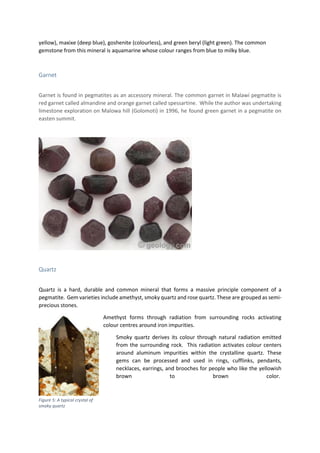 pegmatites minerals in Malawi | PDF