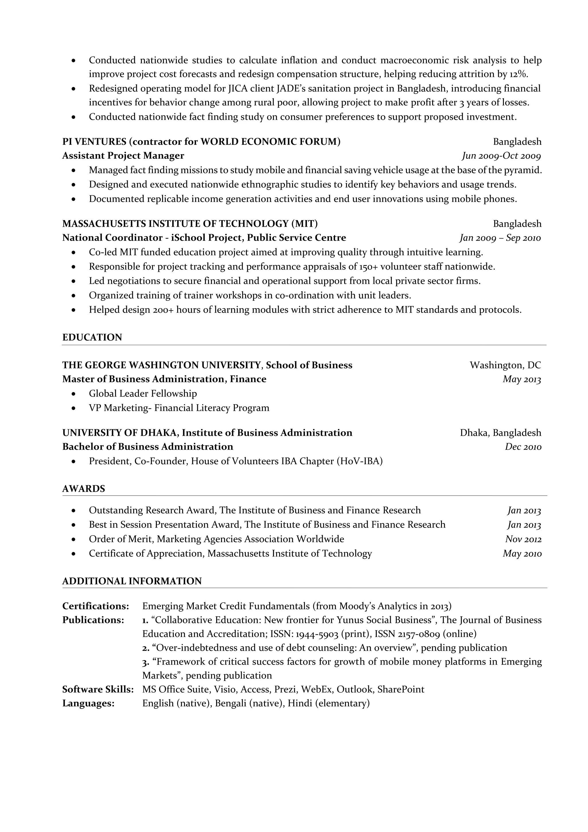 Resume_Mohib I Priyo_2016 | PDF