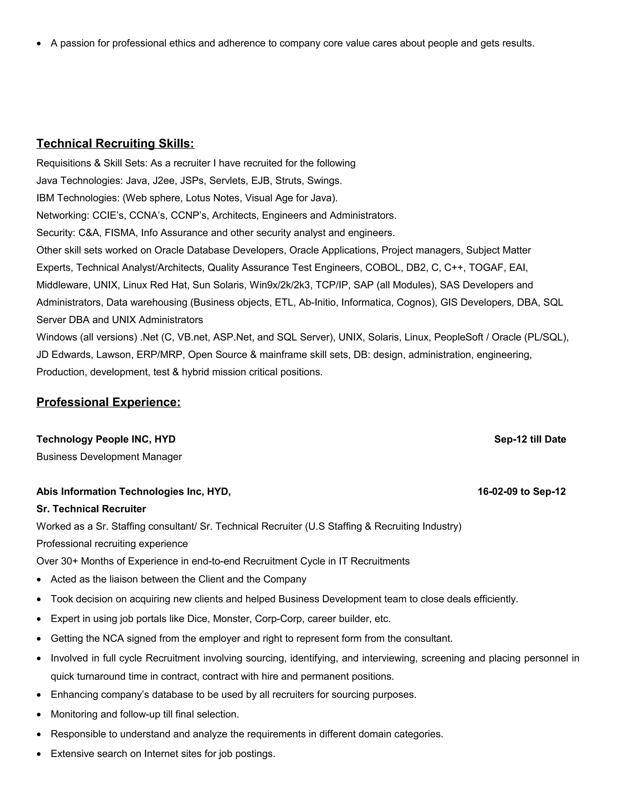 Abid HR Resume | DOC