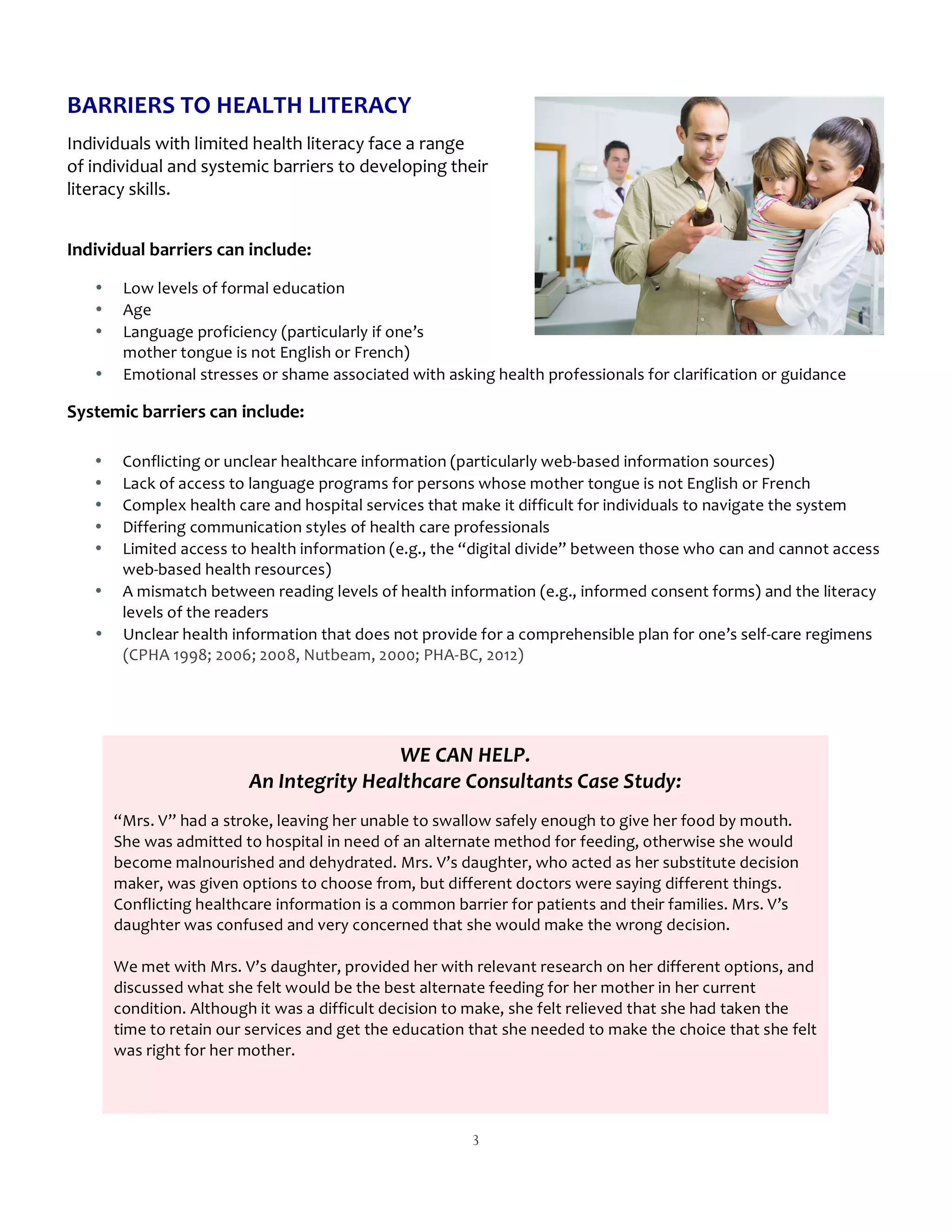 Health Literacy fact sheet WITH CASE STUDIES | PDF