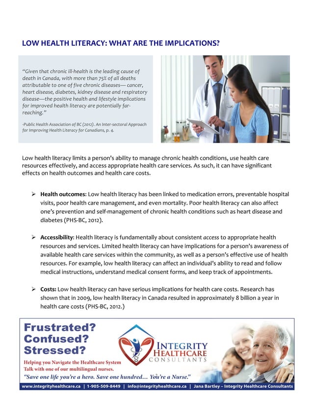 Health Literacy fact sheet WITH CASE STUDIES | PDF