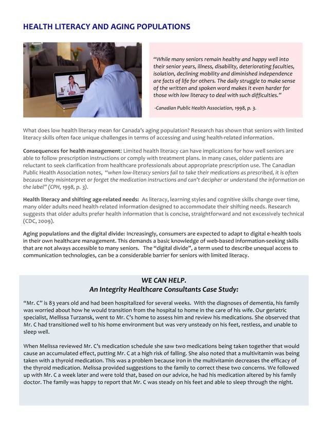 Health Literacy fact sheet WITH CASE STUDIES | PDF