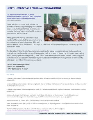 Health Literacy fact sheet WITH CASE STUDIES | PDF