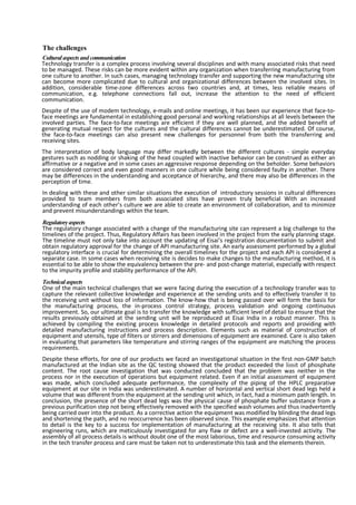 Challenges in Technology Transfers of API Manufacturing | PDF