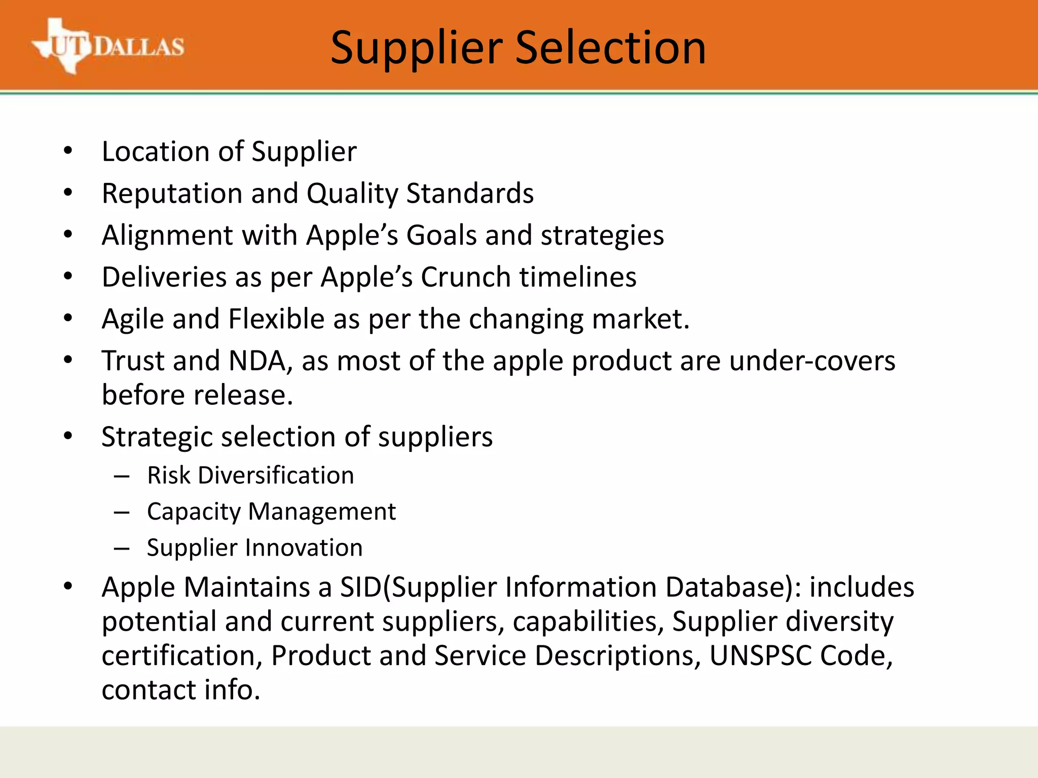 FB500- Apple_Supply Chain Analysis | PPTX