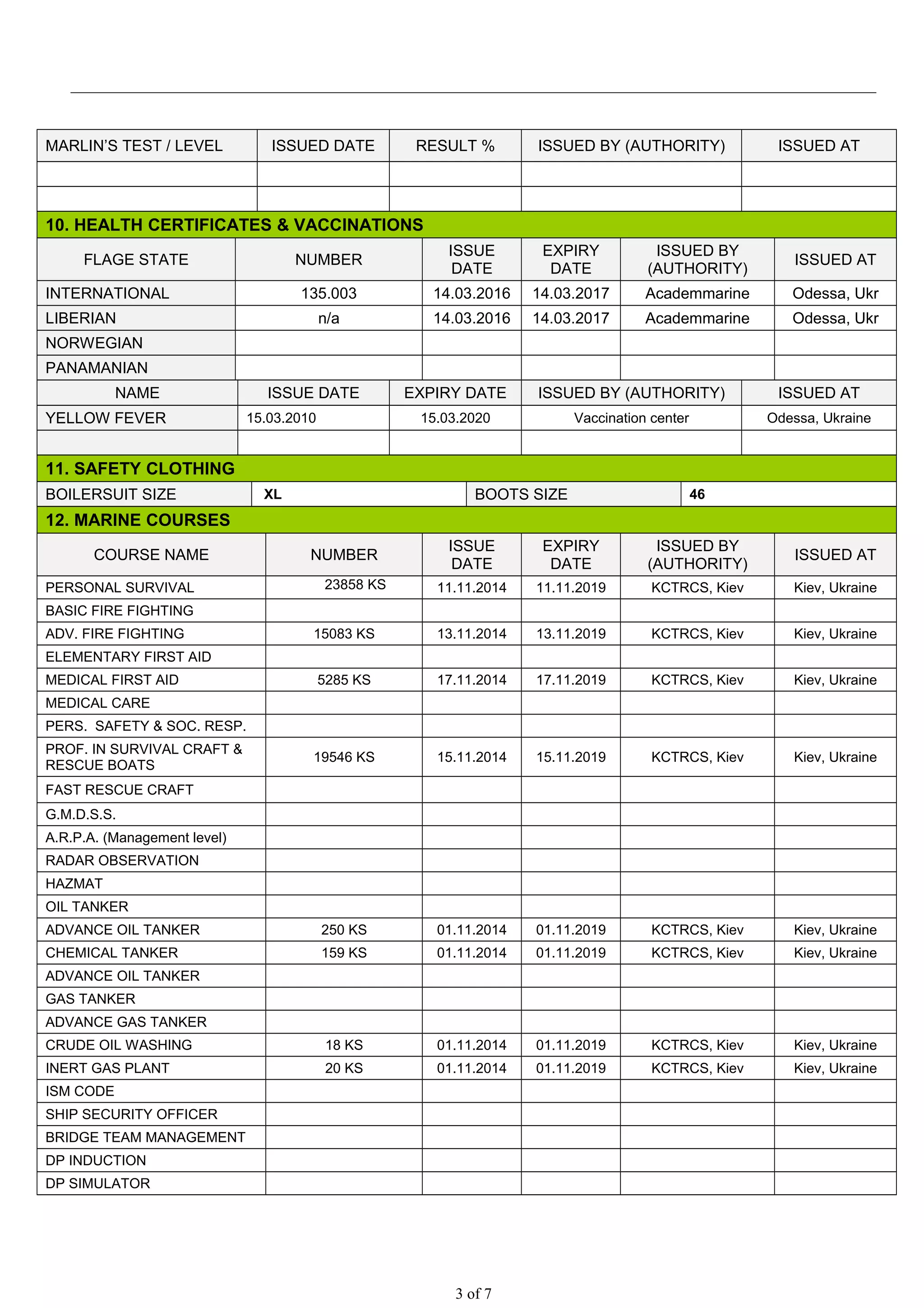 Application Form Chief Engineer | DOC