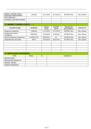 Application Form Chief Engineer | DOC