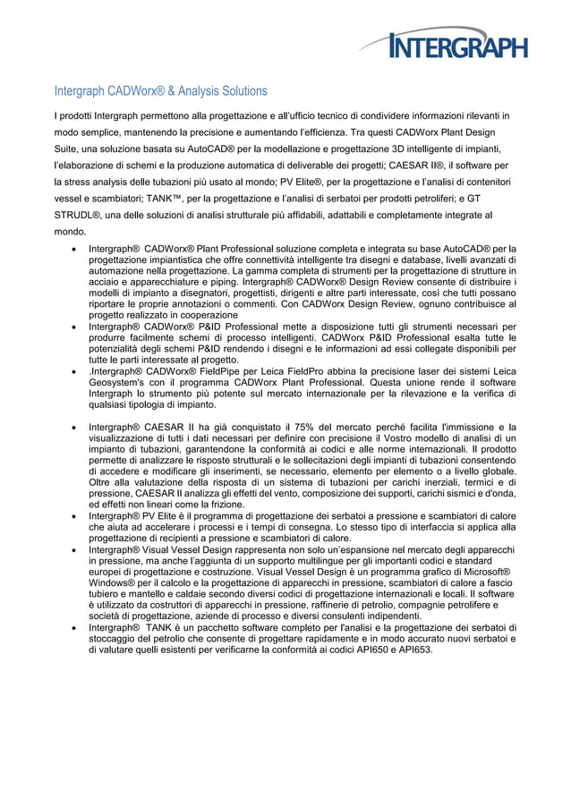 Intergraph CADWorx® & Analysis Solutions | PDF