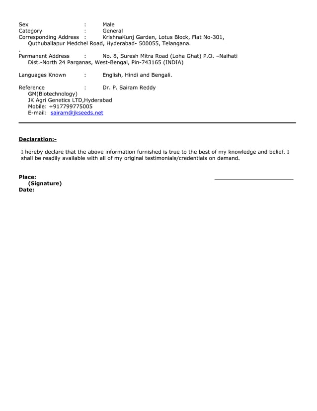 Atanu Acharya Resume 2015 | PDF