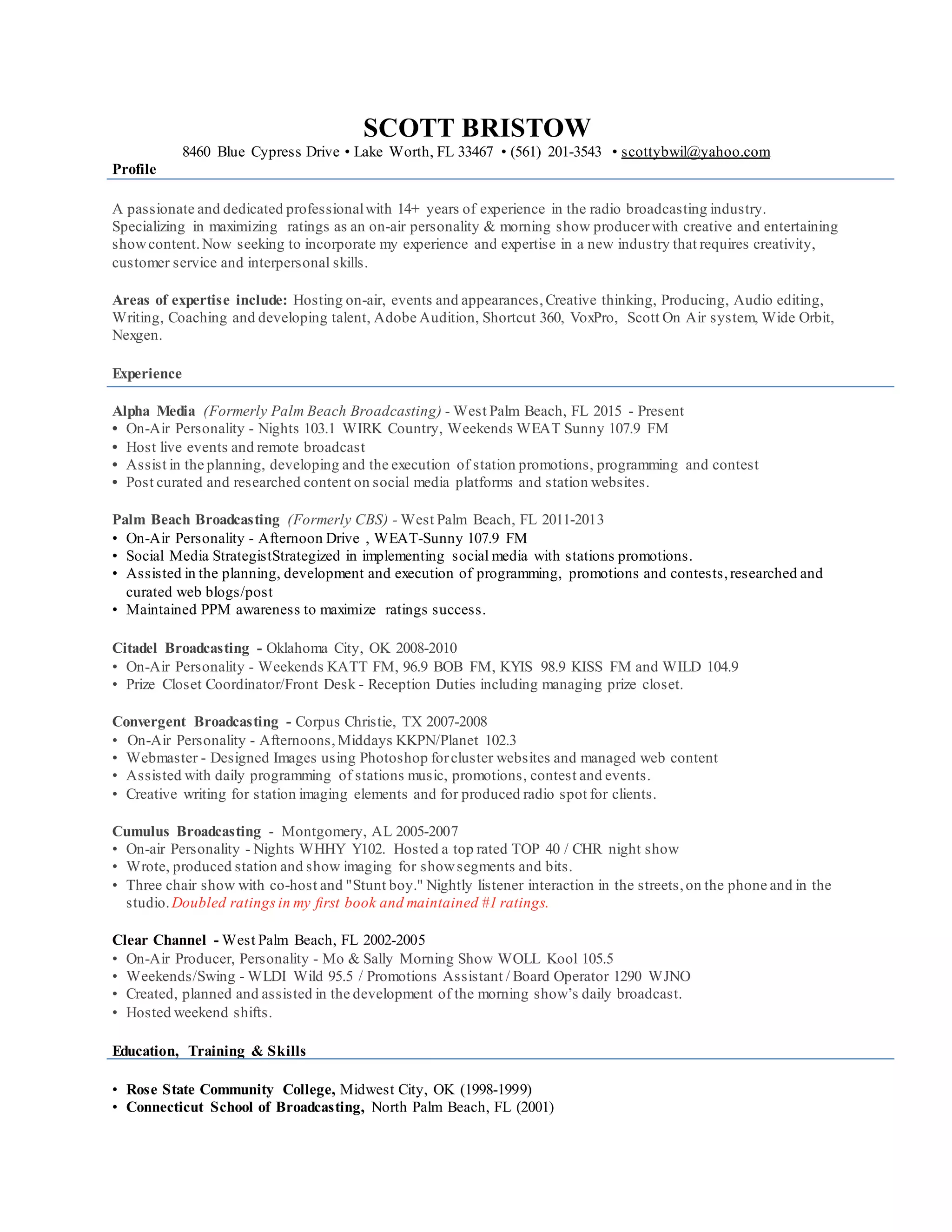 Scott Bristow Resume | DOCX