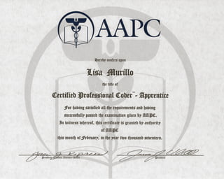 Lisa's AAPC Certification | PDF