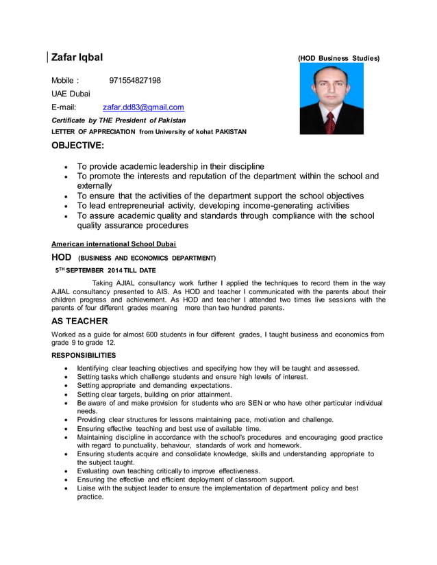 Zafar iqbal resume | DOCX