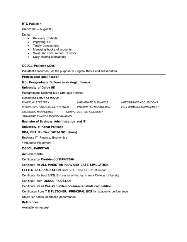 Zafar iqbal resume | DOCX