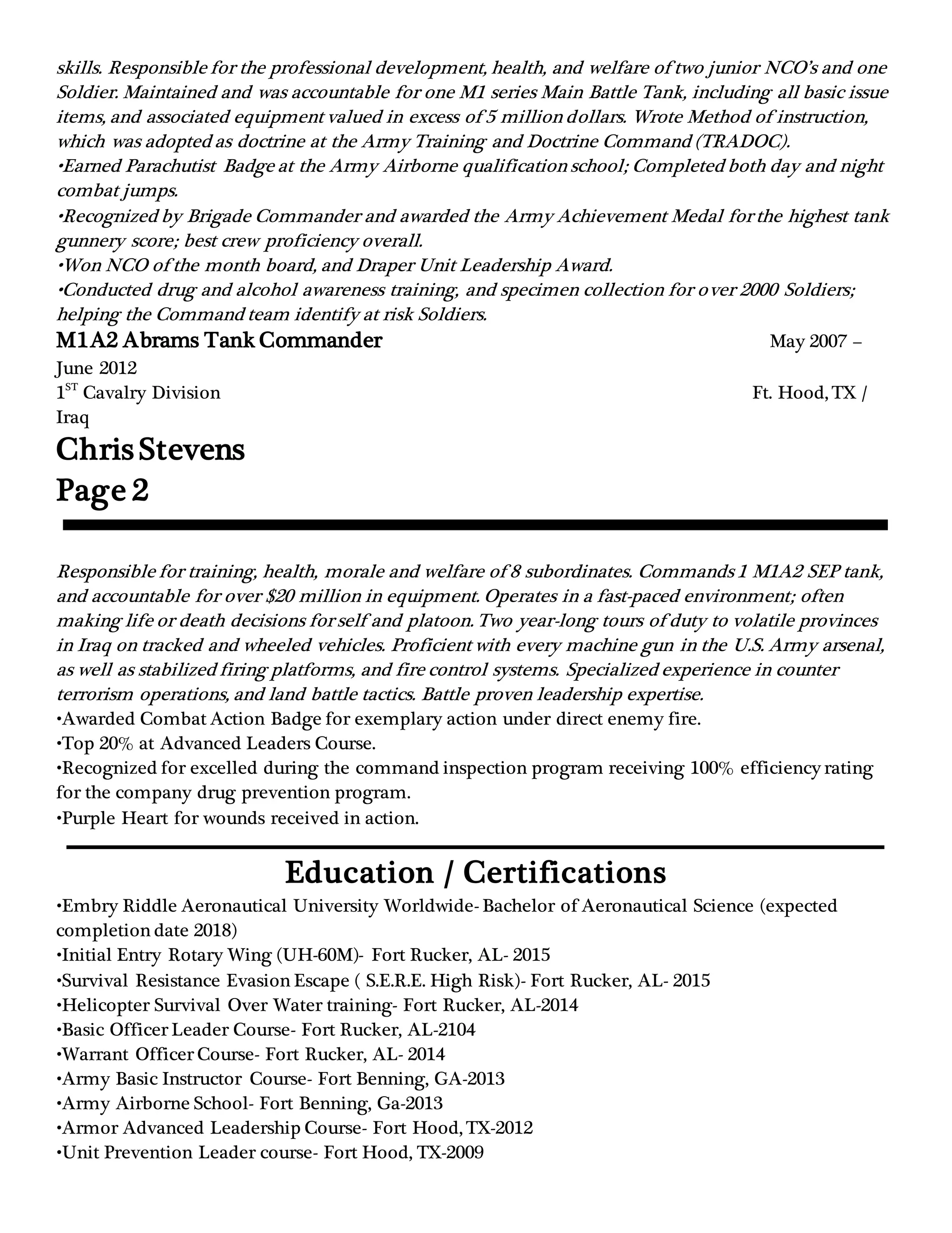Current Resume Chris Stevens | DOCX