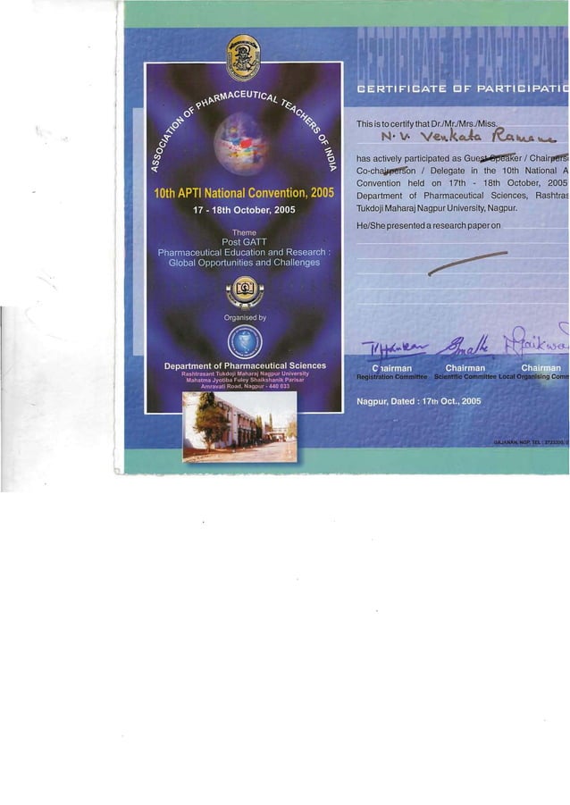 APTI Participation certificate | PDF