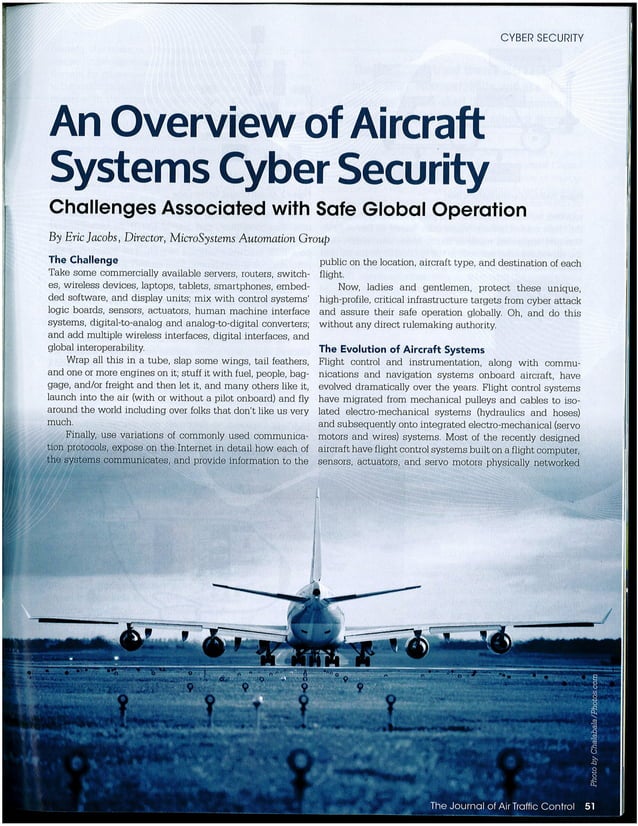 ATCA Aircraft Cyber Security Article 10-13 | PDF
