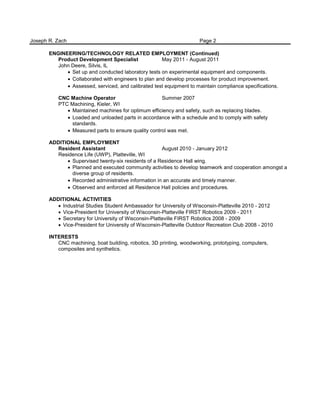 Joseph R Zach Resume | PDF | 3-D Graphics | Computer Software and ...
