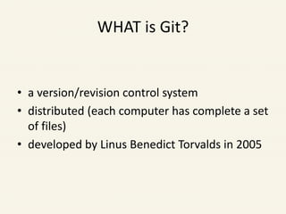 Presentation on GIT at Eminence | PPT