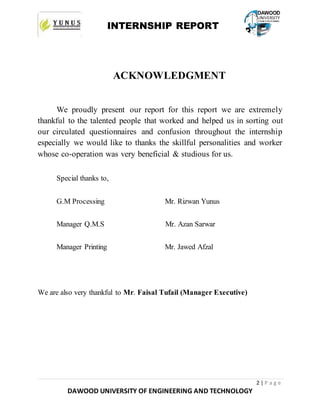 internship report YTM | DOCX