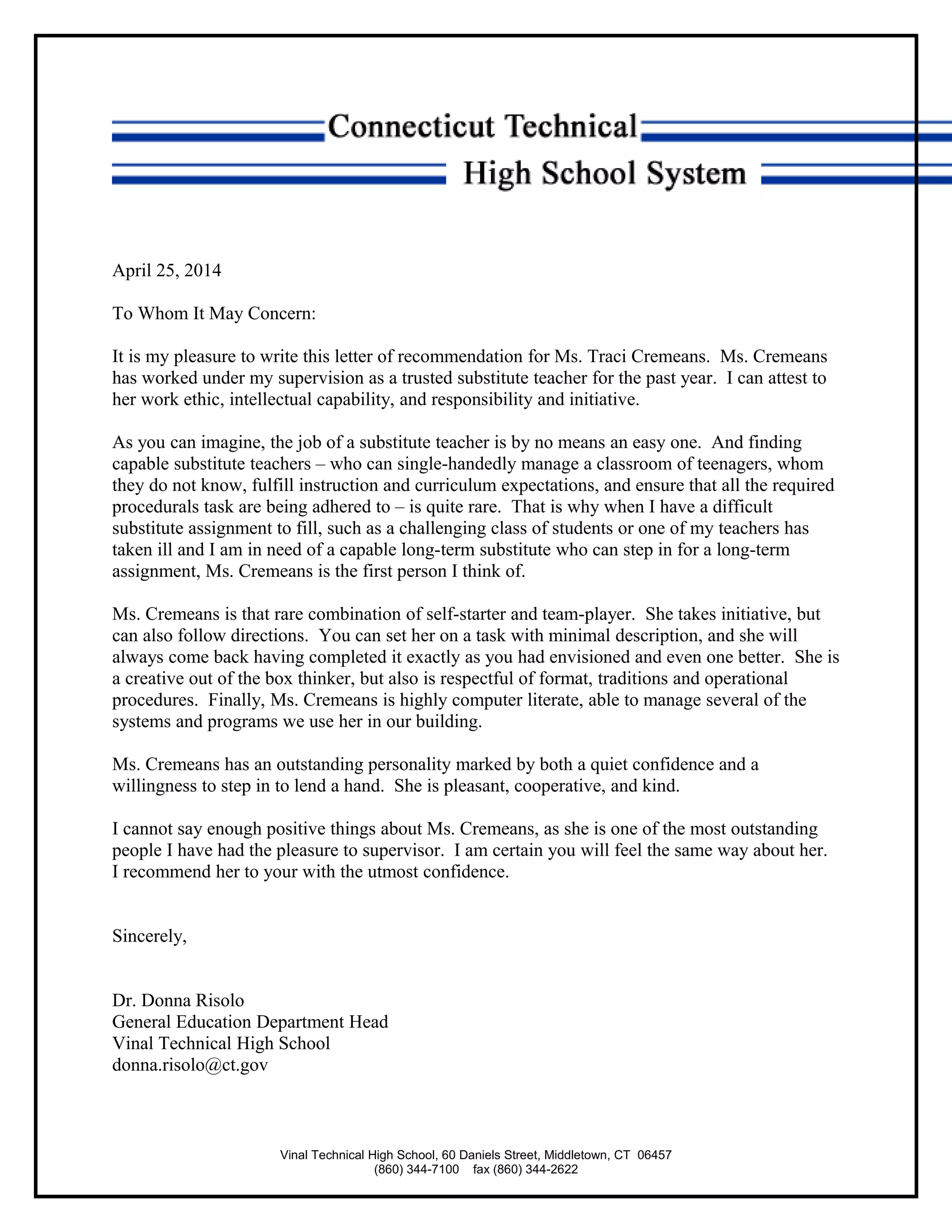 Traci Cremeans | DOC