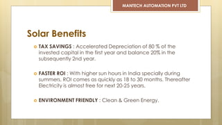 MANTECH Solar Company Profile | PPT