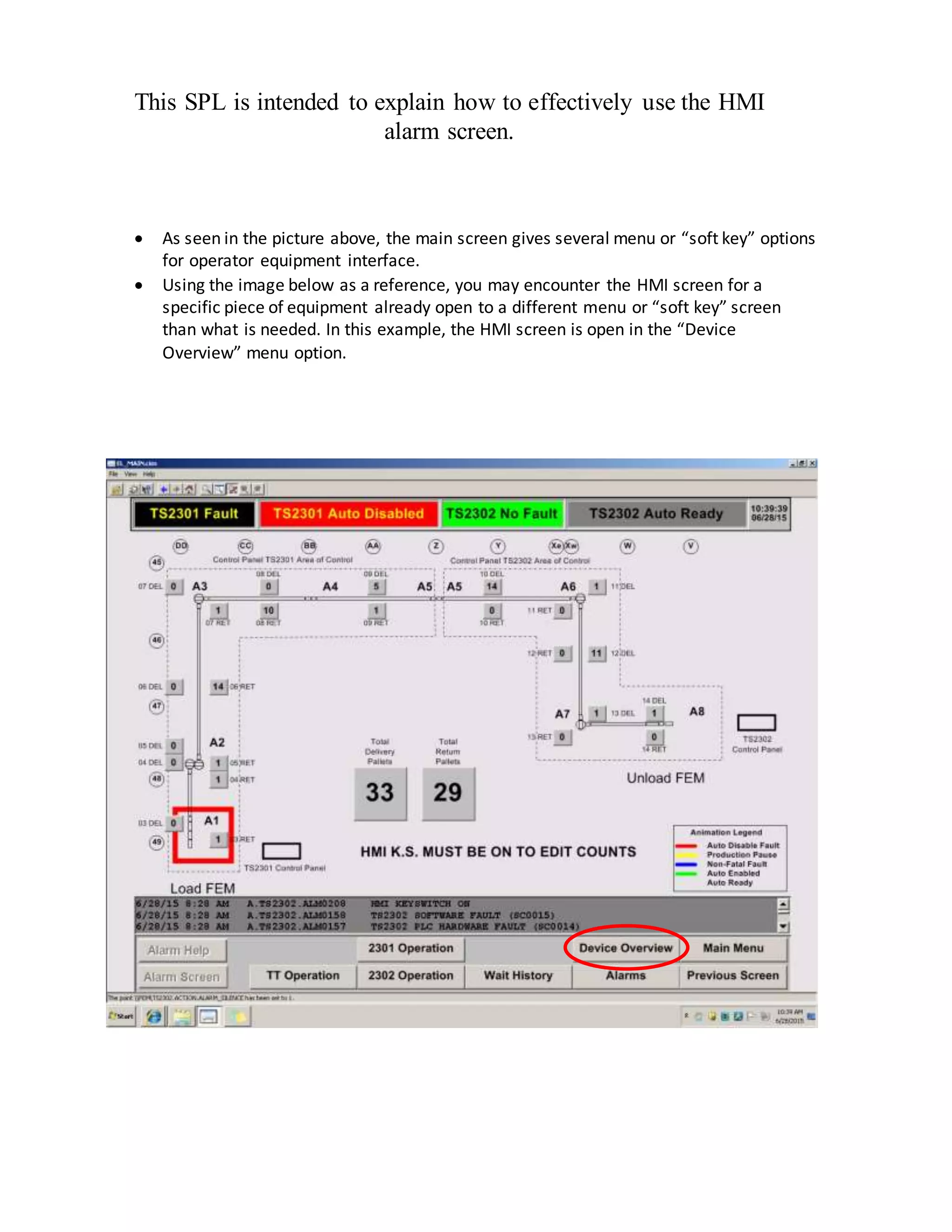 HMI Alarm Screen SPL | DOCX | Operating Systems | Computer Software and Applications
